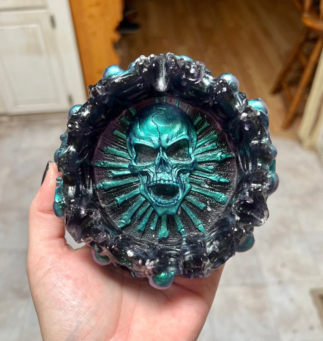Epoxy Resin Skull Ashtray - Etsy