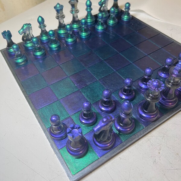 Epoxy Resin Chess & Checkers Set - Etsy