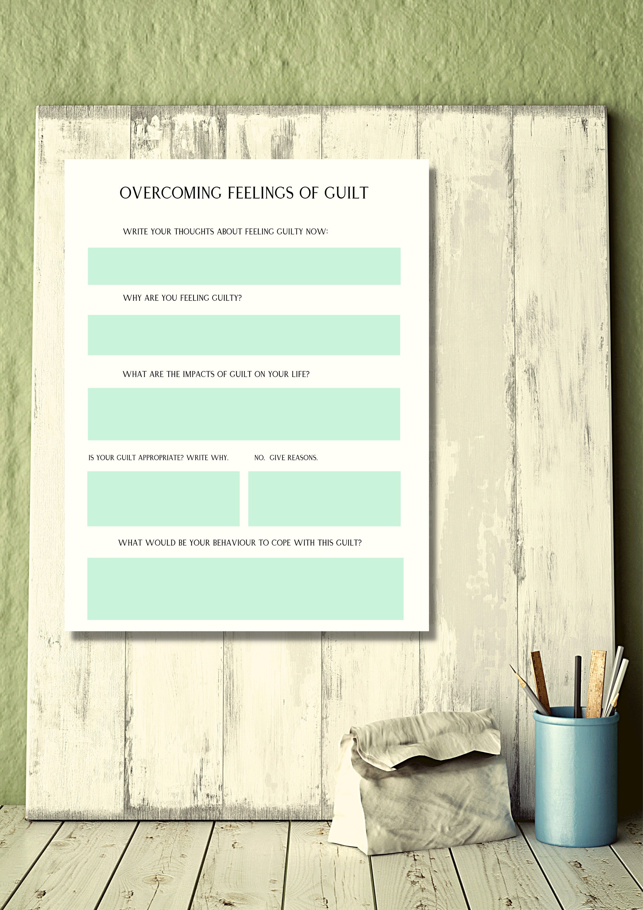 Overcoming Guilt Therapy Notes Printable Worksheet Journal Planner ...