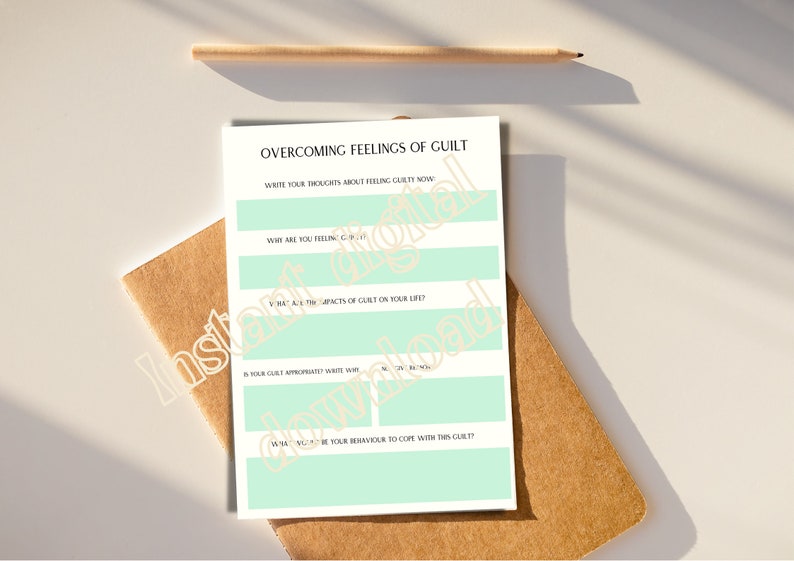 Overcoming Guilt Therapy Notes Printable Worksheet Journal Planner ...