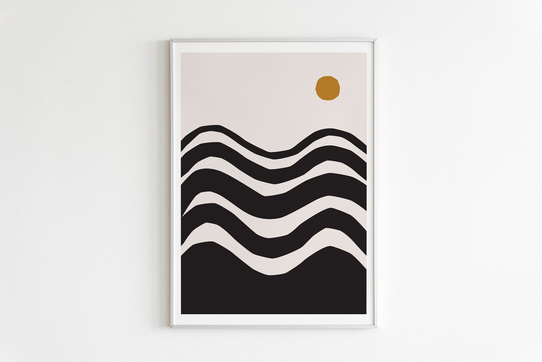 Boho Black Abstract Shapes Poster Digital Download Abstract Poster ...