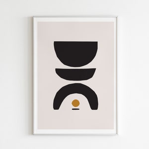 Boho Black Abstract Shapes Poster Digital Download Abstract Poster ...