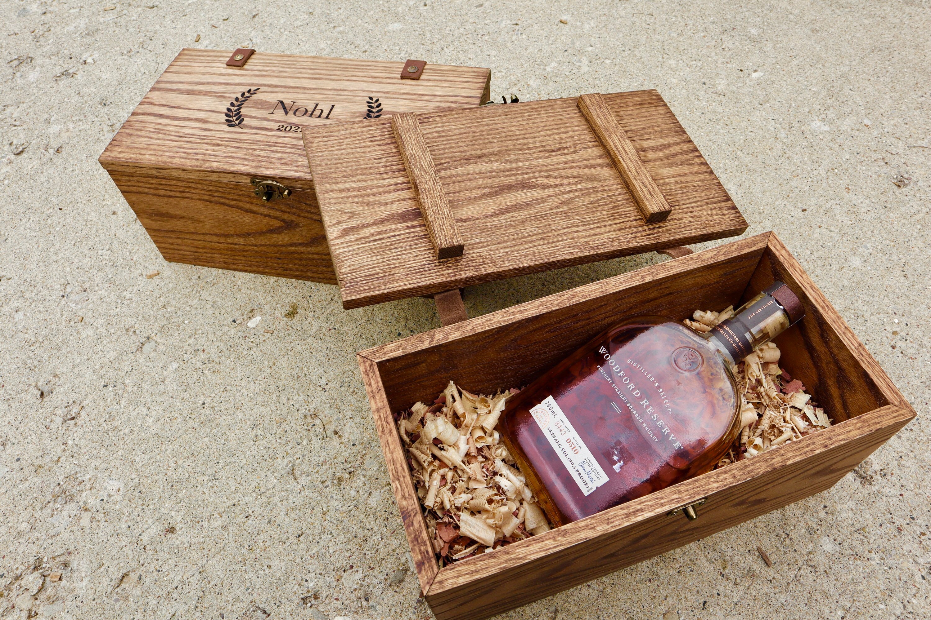 Whiskey Gift Box / Custom Engraved Bourbon Box / Personalized Gift Box ...
