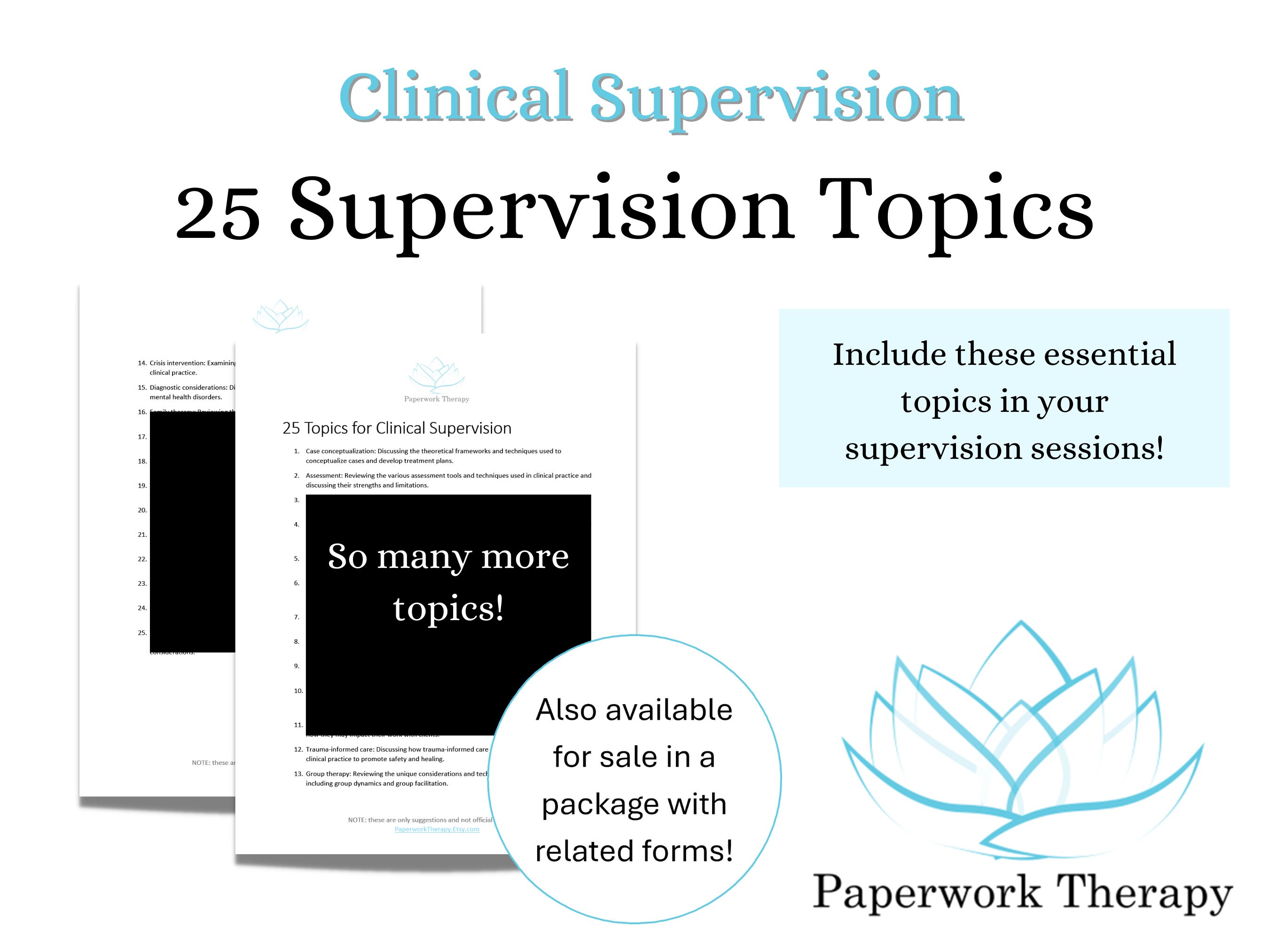 Clinical Supervision Form Package - Etsy