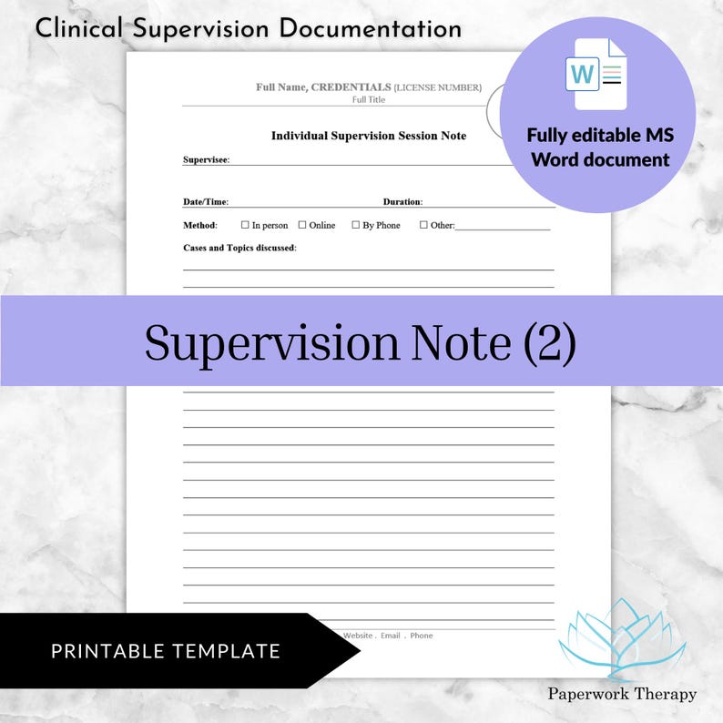 Clinical Supervision Form Package - Etsy