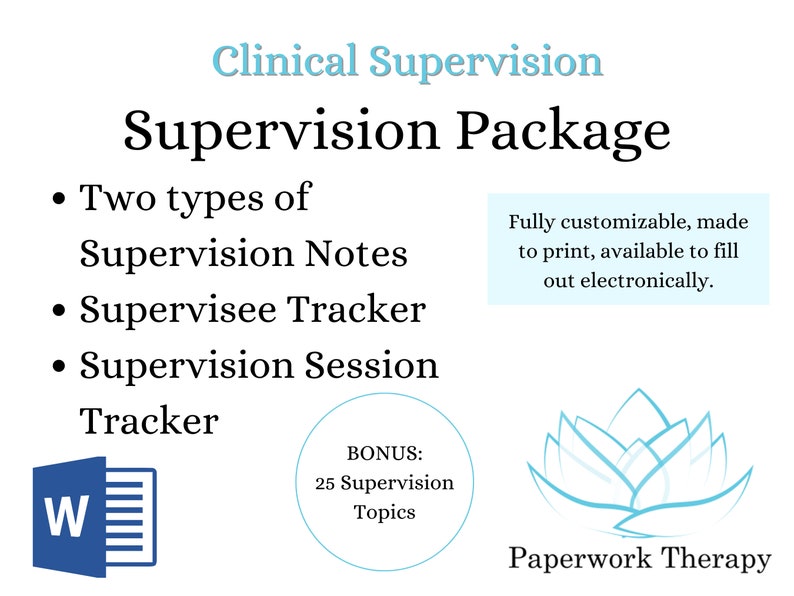 Clinical Supervision Form Package - Etsy
