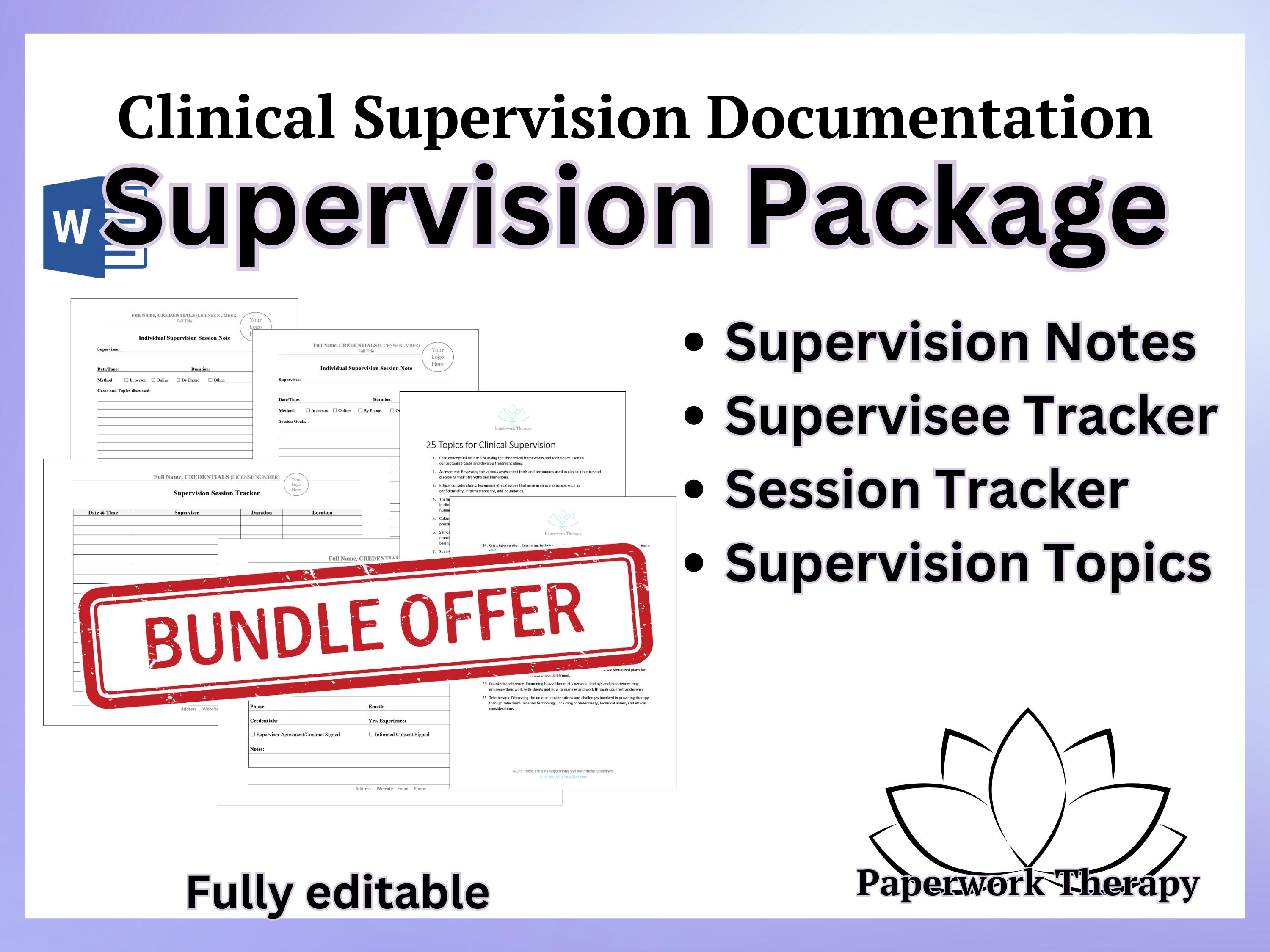 Clinical Supervision Form Package - Etsy