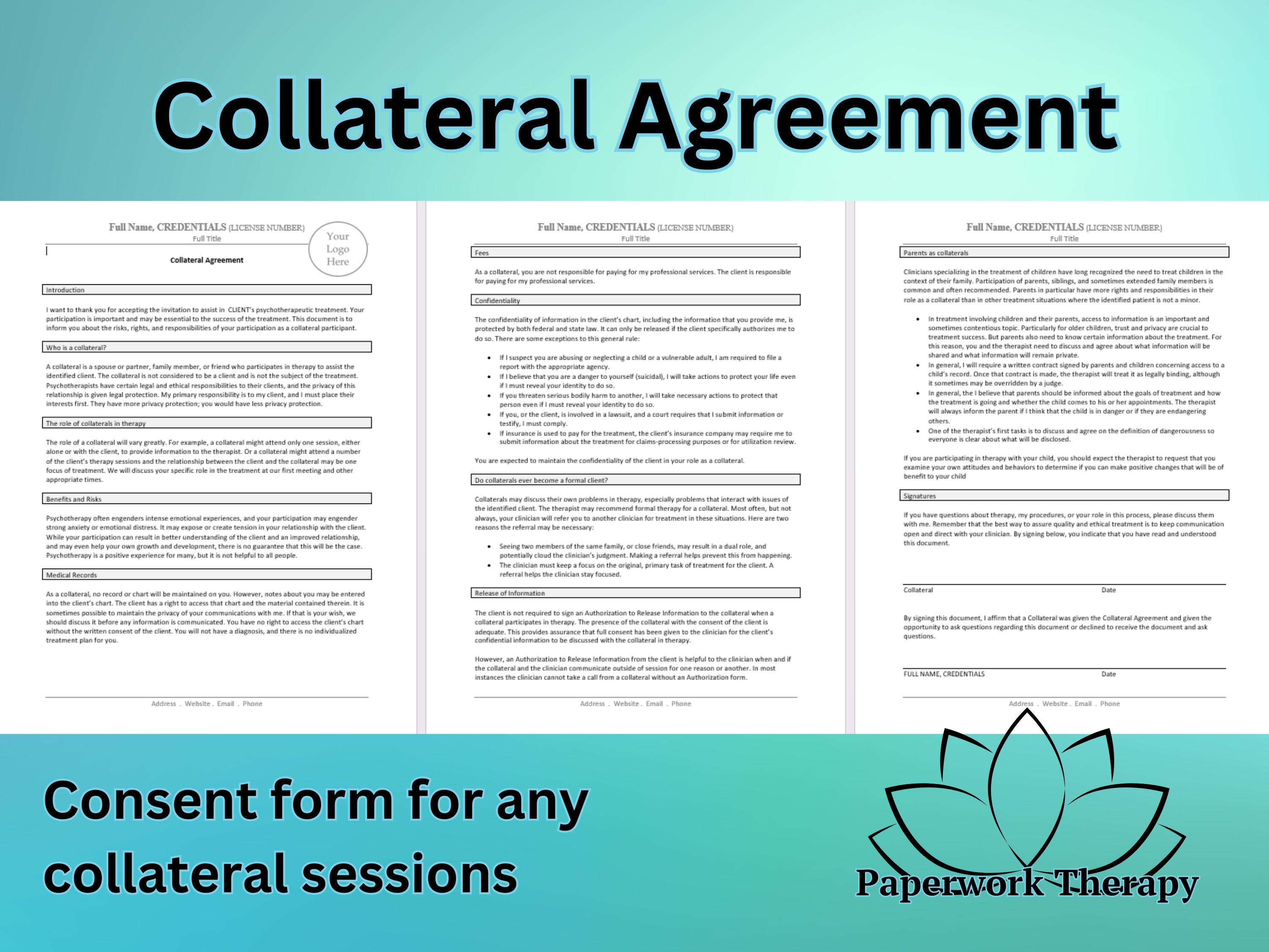Collateral Agreement Blank Form
