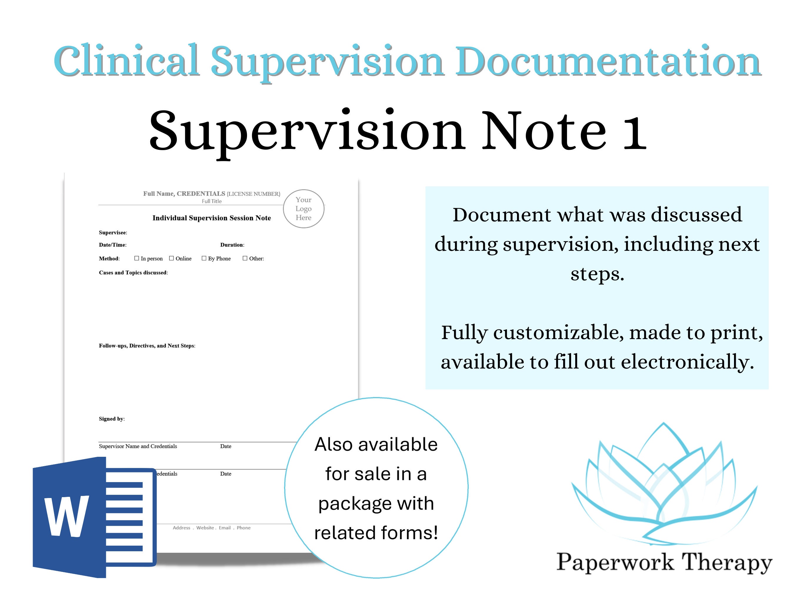 Clinical Supervision Form Package - Etsy