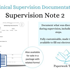Clinical Supervision Form Package - Etsy