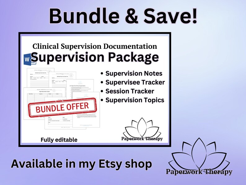 Supervision Session Note 2 - Clinical Supervision Forms - Etsy
