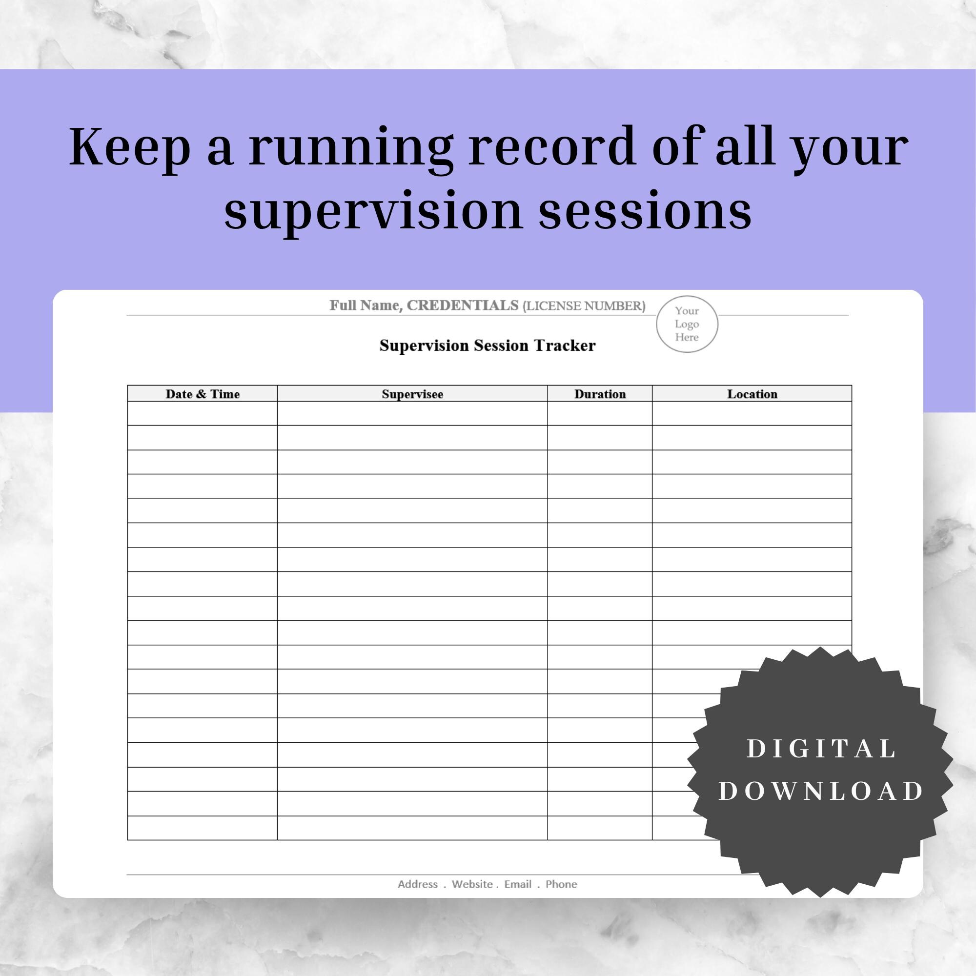 Clinical Supervision Form Package - Etsy