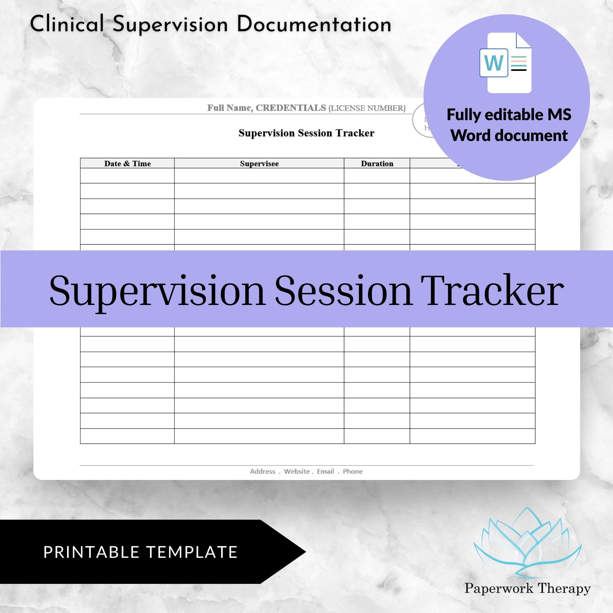 Clinical Supervision Form Package - Etsy
