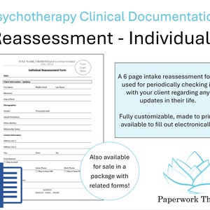 Therapy Form Reassessment Form individuals - Etsy