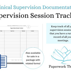 Clinical Supervision Form Package - Etsy