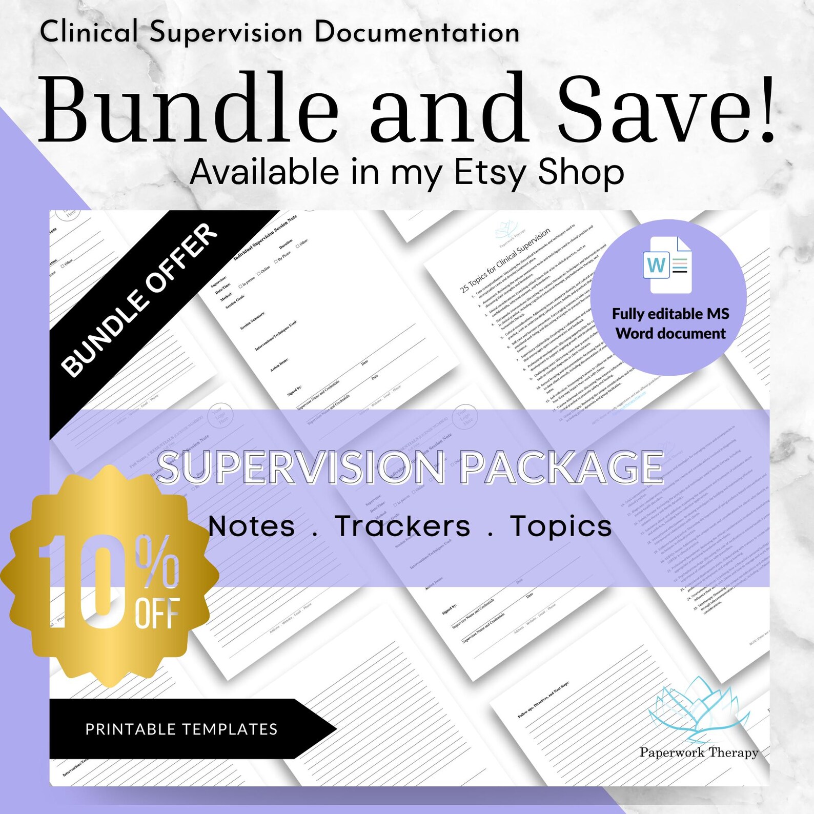 Supervision Session Note 1 - Clinical Supervision Form - Etsy