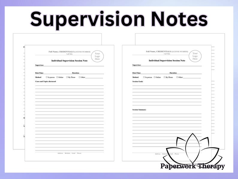 Clinical Supervision Form Package - Etsy