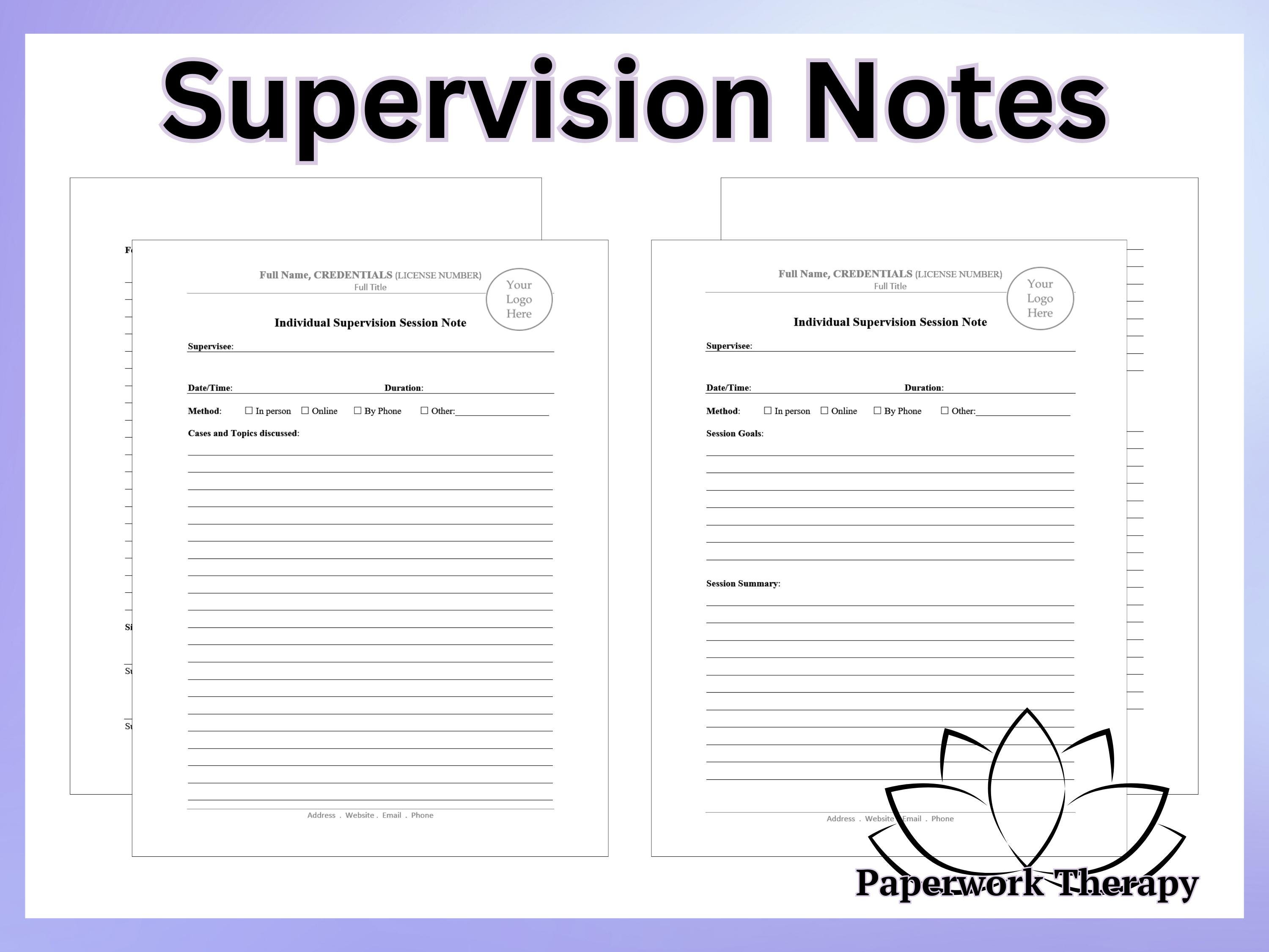 Clinical Supervision Form Package - Etsy