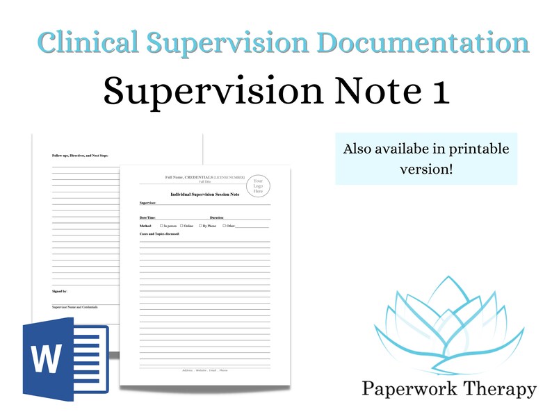 Clinical Supervision Form Package - Etsy