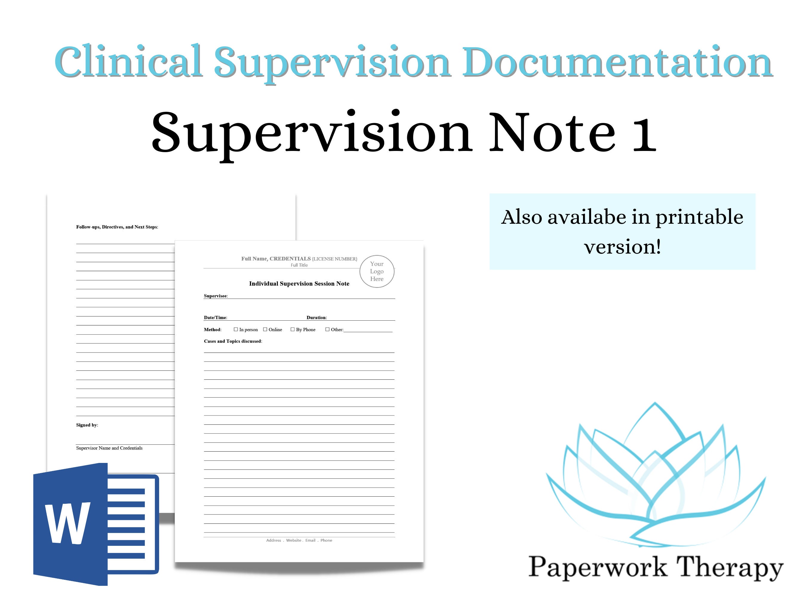 Clinical Supervision Form Package - Etsy