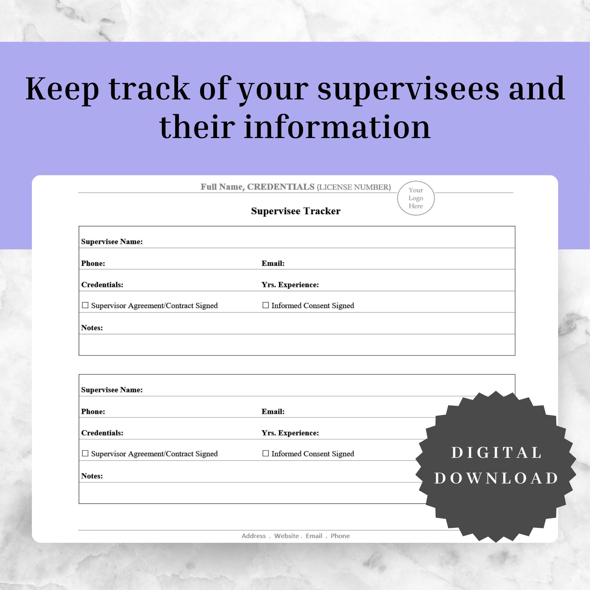 Clinical Supervision Form Package - Etsy