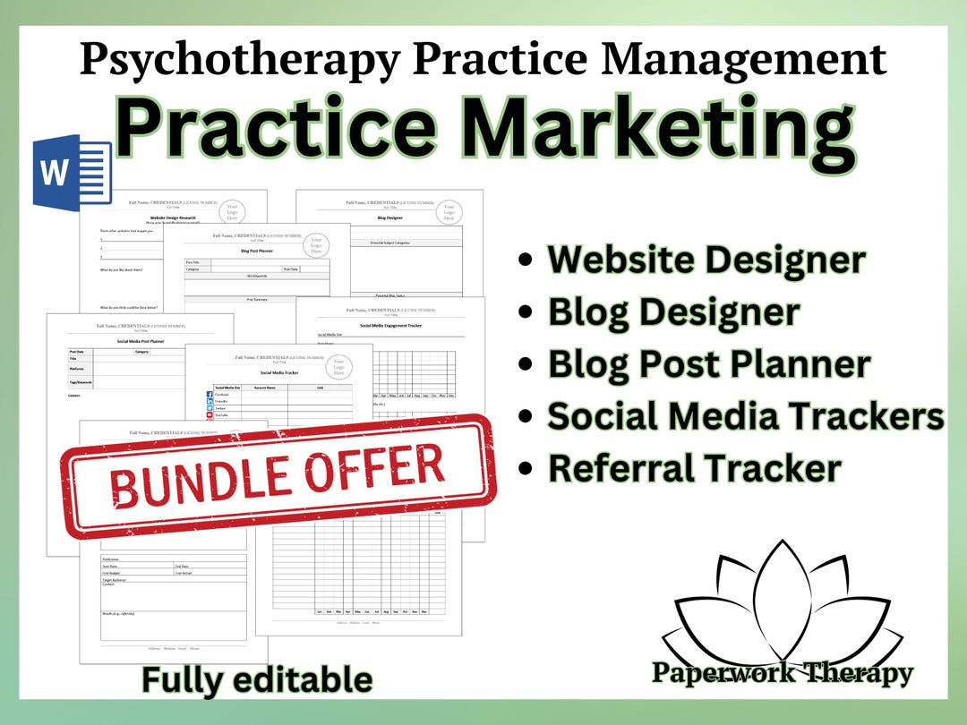 Practice Marketing Forms - Private Practice Management - Etsy