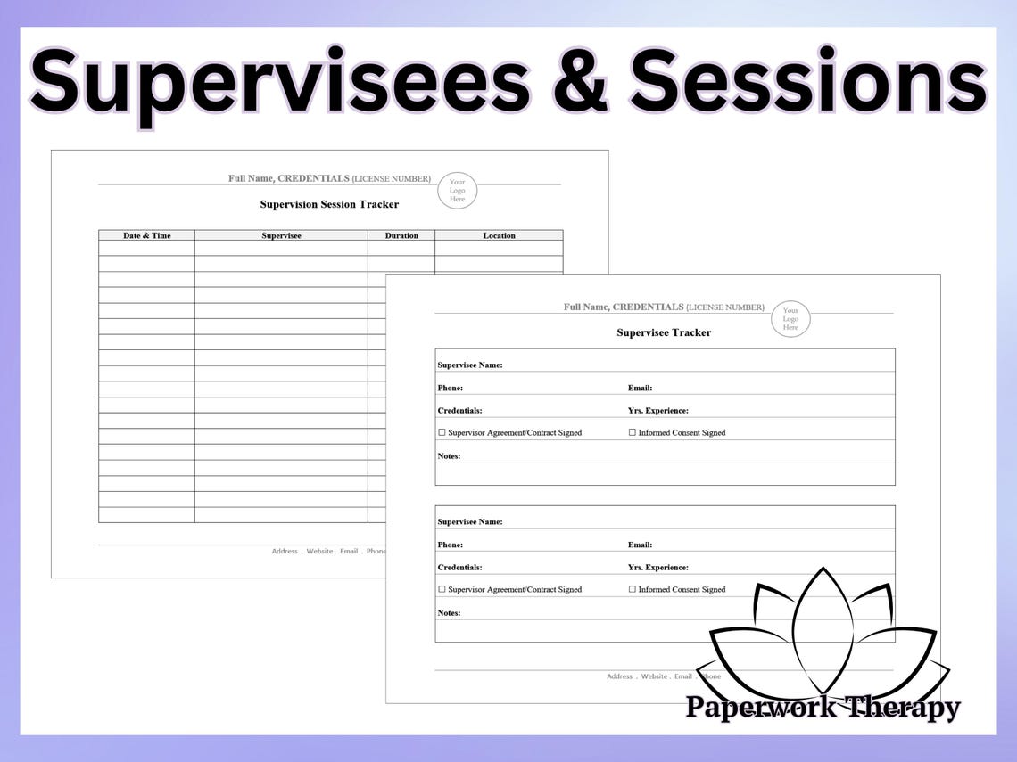 Clinical Supervision Form Package - Etsy