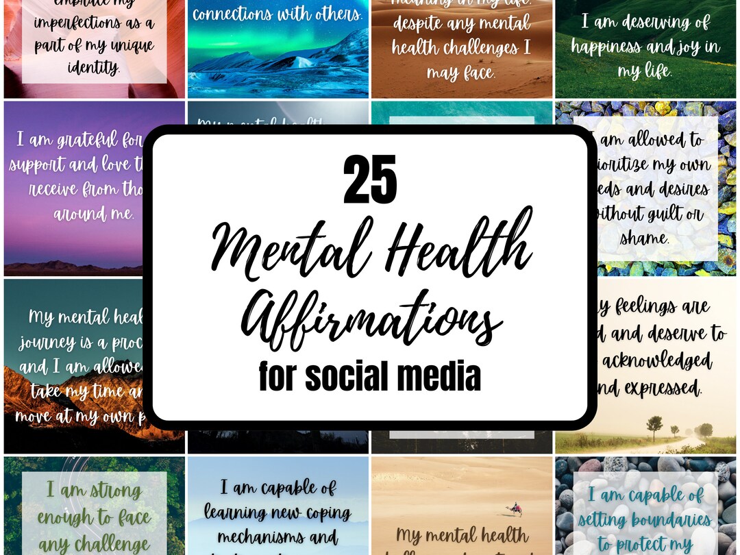 25 Mental Health Affirmations for Social Media (series 1) - Etsy