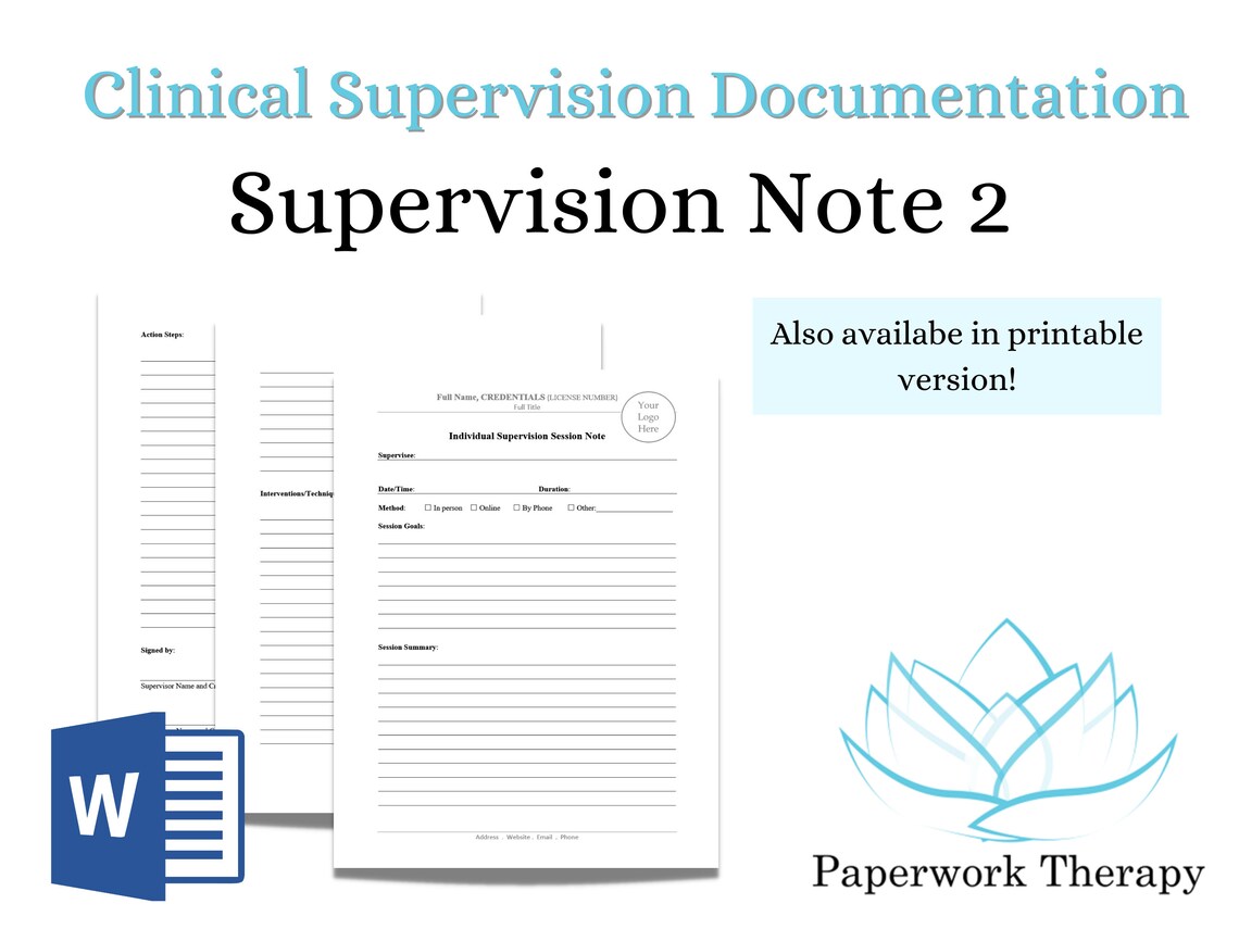 Clinical Supervision Form Package - Etsy