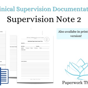 Clinical Supervision Form Package - Etsy