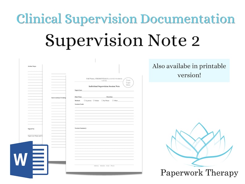 Clinical Supervision Form Package - Etsy