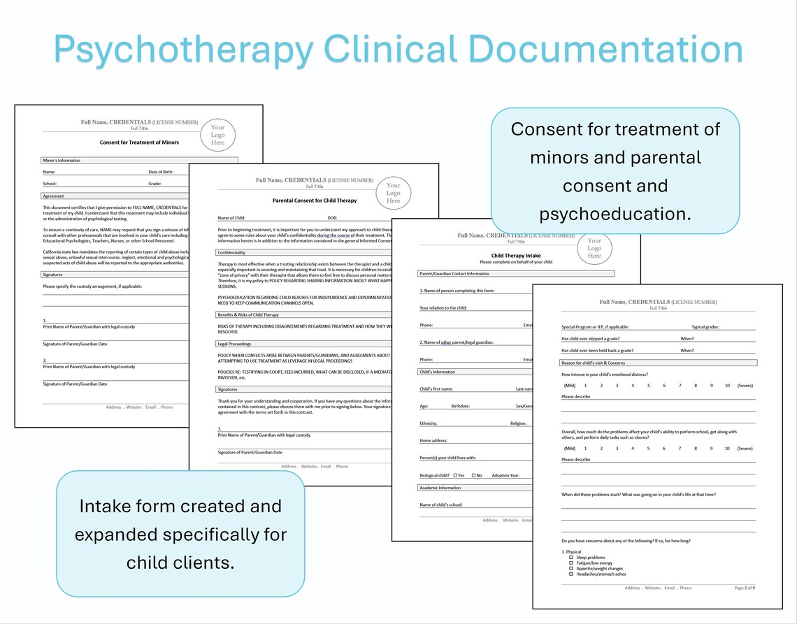 Therapy Forms Intake Forms - Etsy