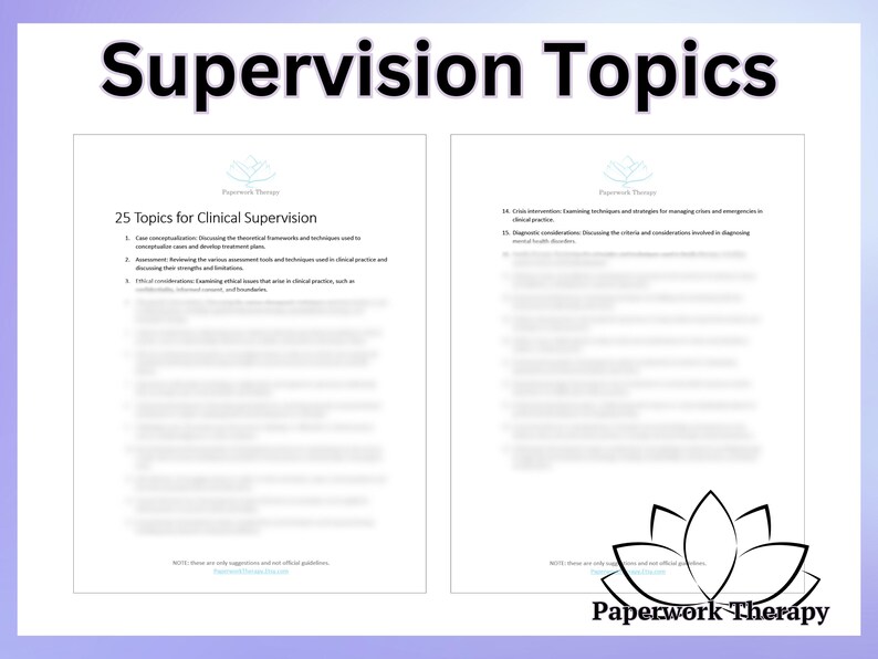 Clinical Supervision Form Package - Etsy