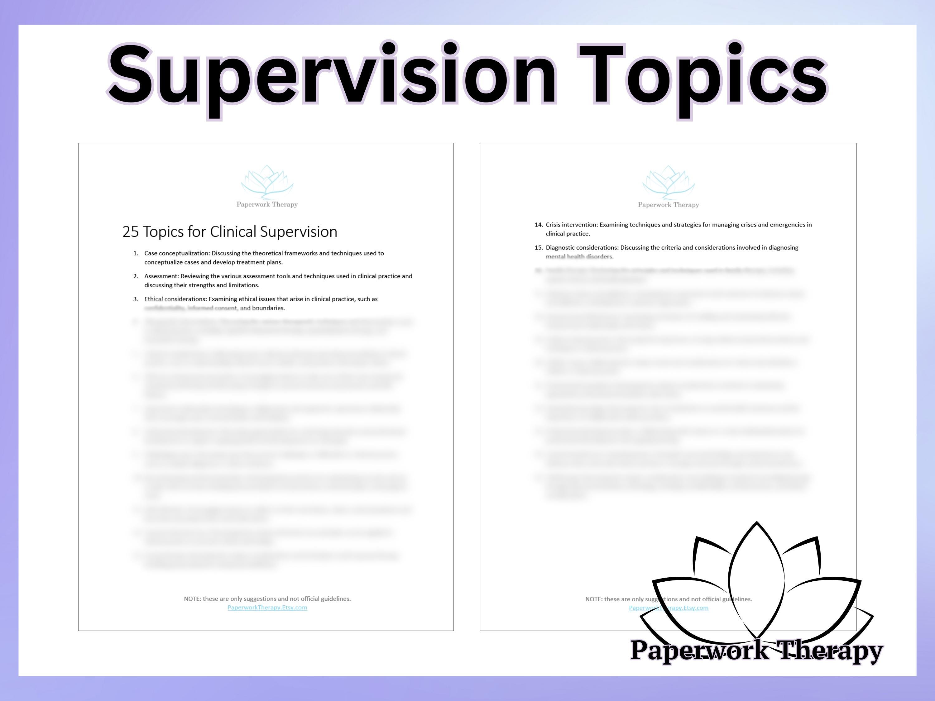 Clinical Supervision Form Package - Etsy