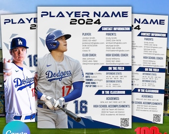 Individual Profile Sheet College Recruiting Softball Baseball Soccer ...