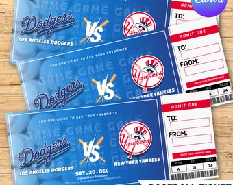 Editable Baseball Tickets, Sports Tickets, Baseball Surprise Ticket ...