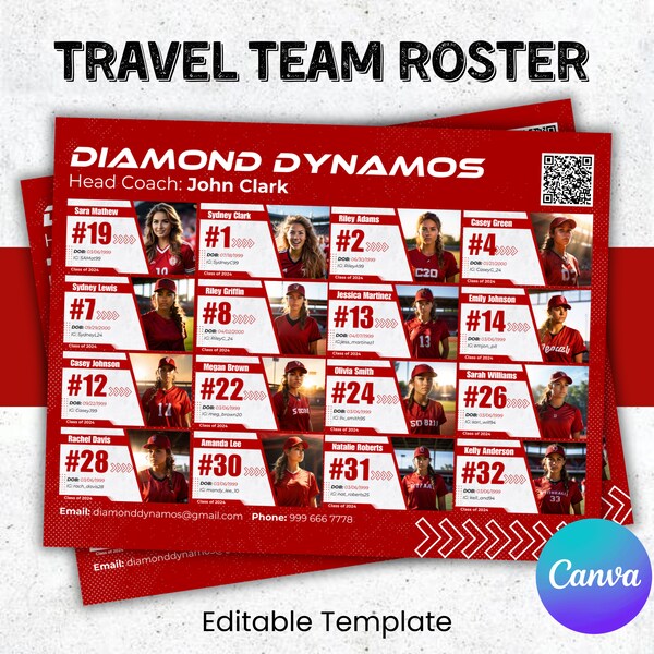 Softball Player Profile Template - Etsy