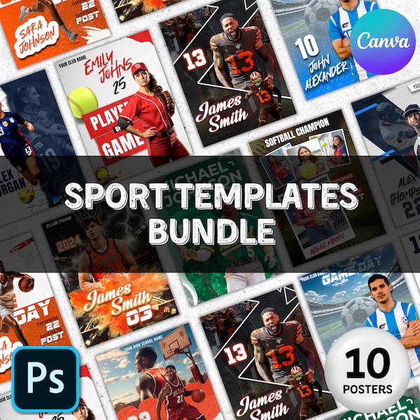 Sports Template Canva - Etsy