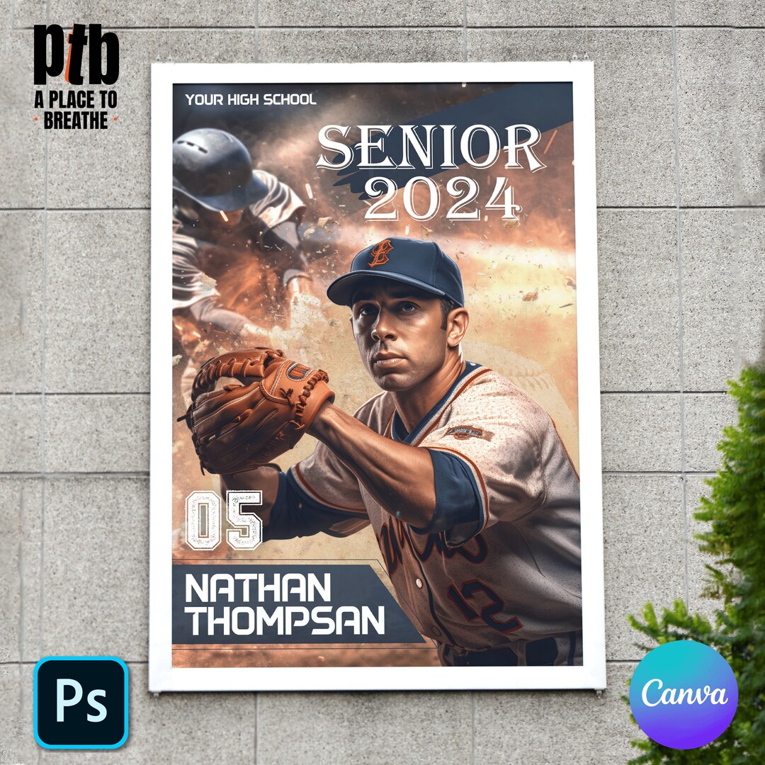 Modelo de pôster de softball do Photoshop, modelo PSD de pôster de ...