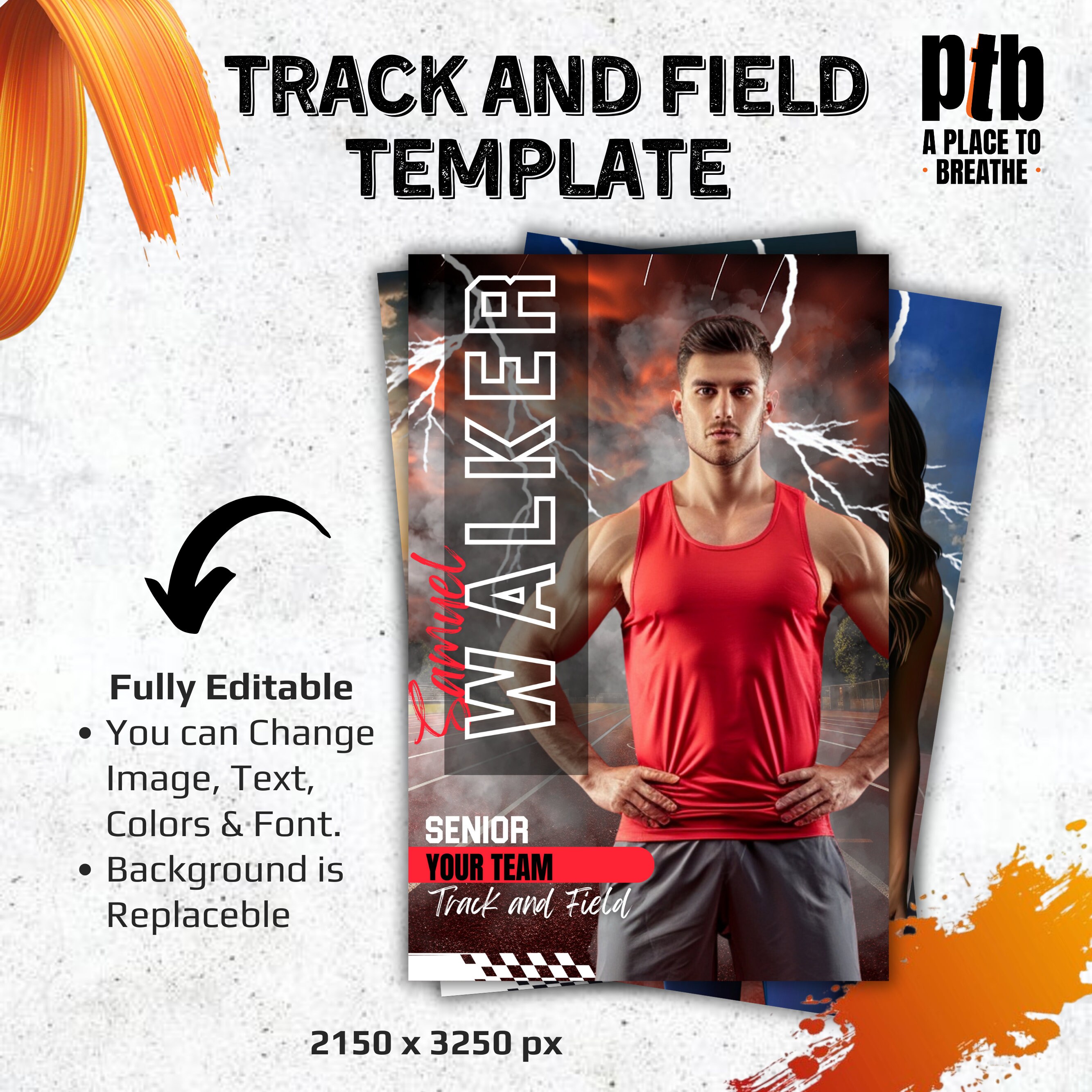 Editable Track and Field Template, Track Background for Senior, Track ...