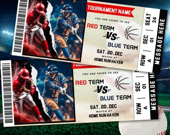 Editable Baseball Tickets, Sports Tickets, Baseball Surprise Ticket ...