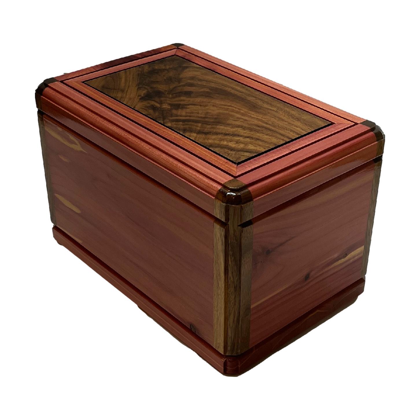 Handcrafted Cedar & Walnut Cremation Urn - Minimalist Wooden Funeral ...