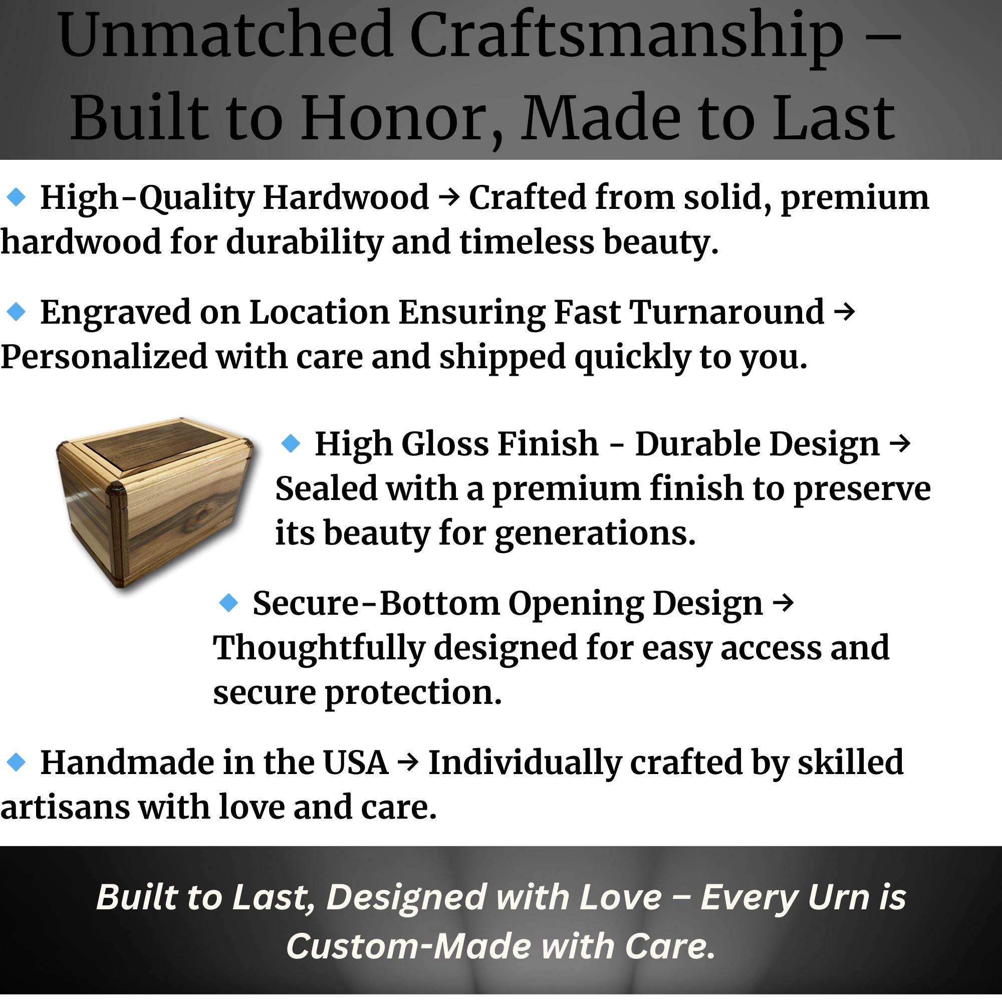 Handmade Hickory Wood Cremation Urn: Rustic Wooden Memorial Box - Etsy