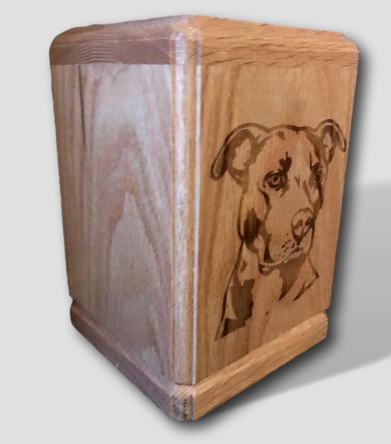 Engraved Pitbull Wooden Cube Dog Handmade Cremation Urn - Etsy
