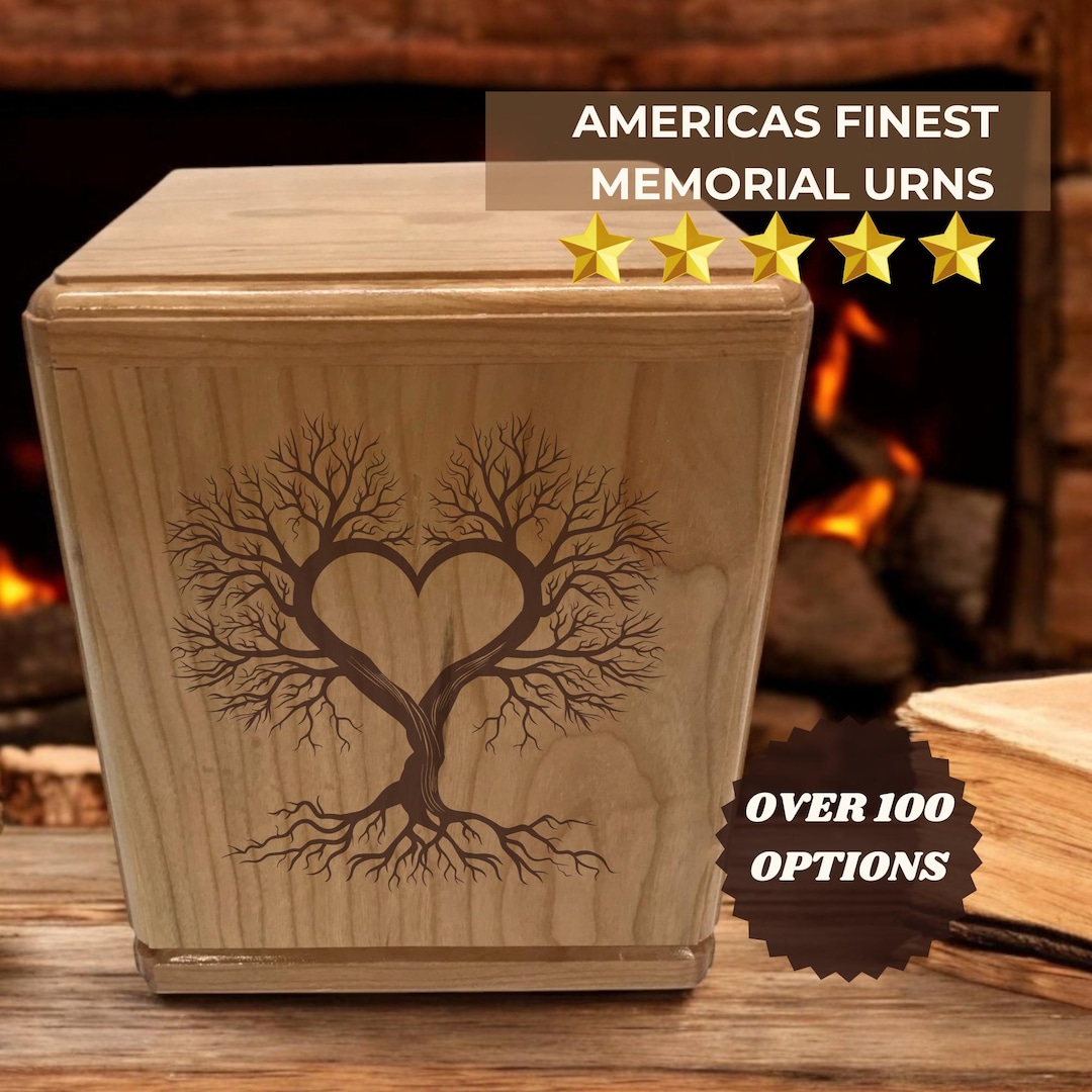 Tree of Life Cremation Urn-memorial Box for Adult-wooden Urn for Human ...