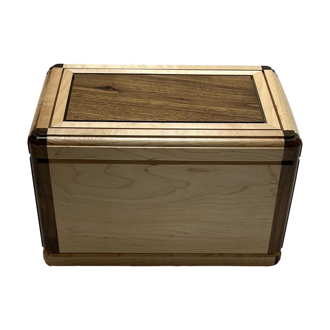 Wooden Cremation Urn Memorial Maple Walnut Funeral Box for Human Ashes ...