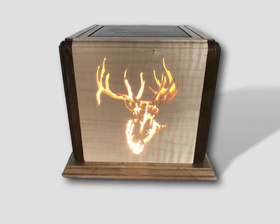 Wooden Urn Funeral Box Maple Wood Burial Urn for Ashes Cremation ...