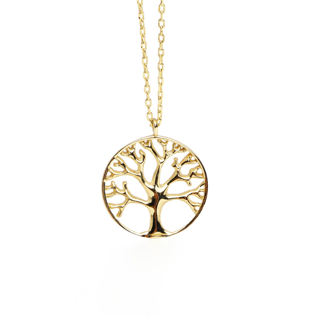 14K Gold Tree of Life Necklace, Gold Tree of Life Pendant Necklace ...
