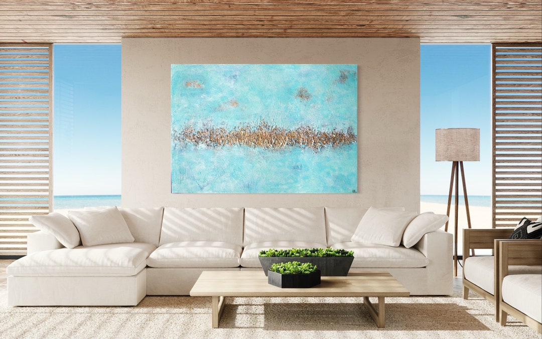 Rospuštěný Led. Abstract Painting on Canvas, Large Wall Art, Large ...