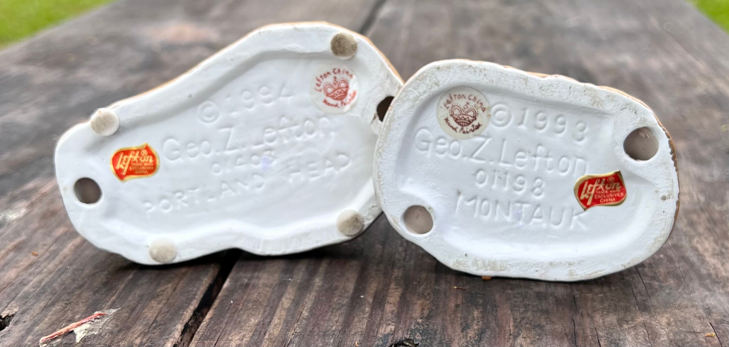 Two Vintage Geo. Z. Lefton Lighthouses/lefton China Hand Painted/lefton ...